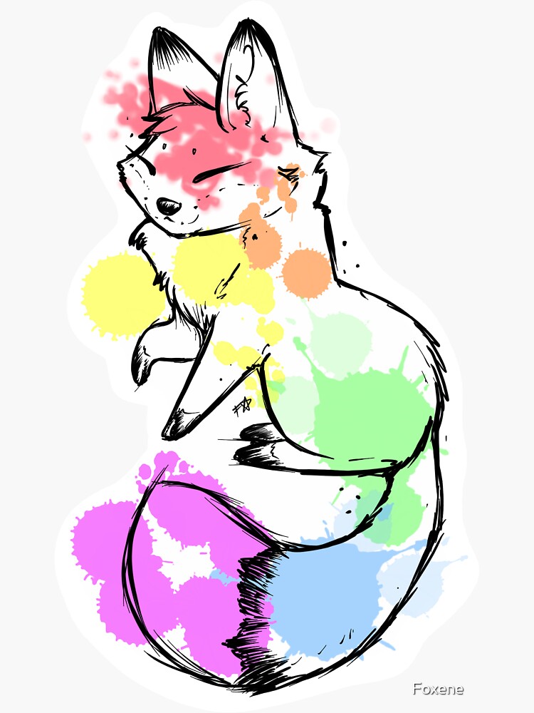 "Lil Fox Rainbow" Sticker for Sale by Foxene | Redbubble