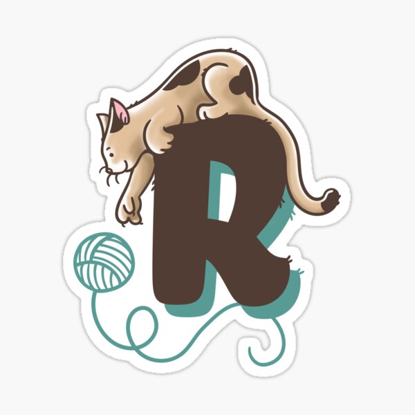 "Cat letter R" Sticker by Motivburg | Redbubble