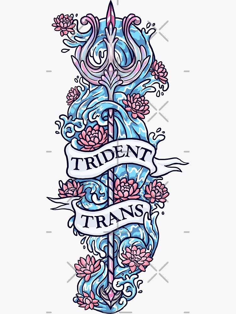 "TRIDENT TRANS" Sticker for Sale by foxflight | Redbubble