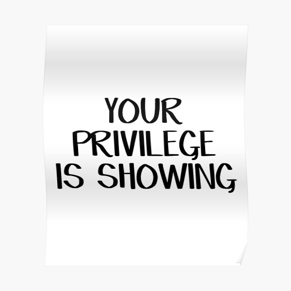 "Your privilege is showing" Poster for Sale by allthetees | Redbubble