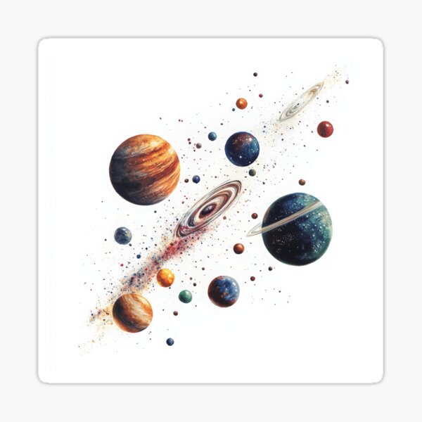 "Planets and Galaxies" Sticker for Sale by StoreWCoolStuff | Redbubble