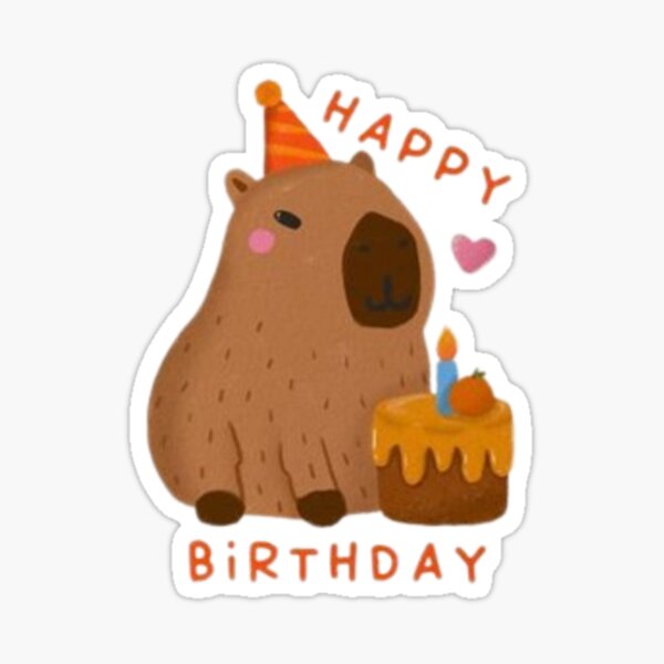 "Capybara holiday Happy Birthday Congratulations" Sticker for Sale by ...