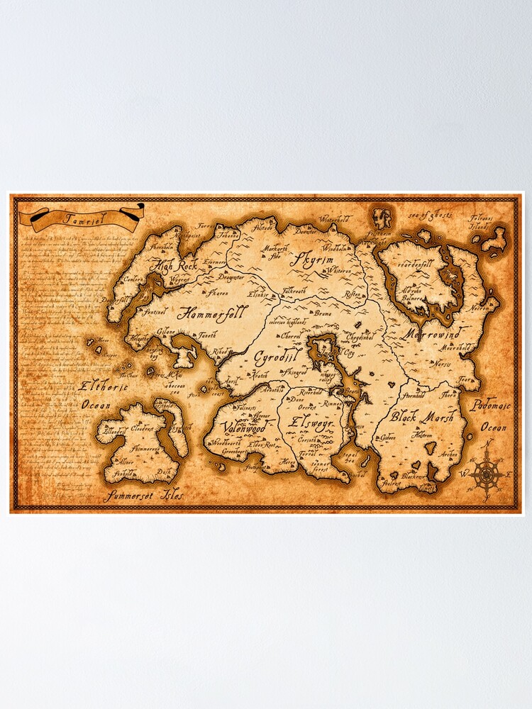 "Map of Tamriel" Poster for Sale by ArtPixelHaven | Redbubble