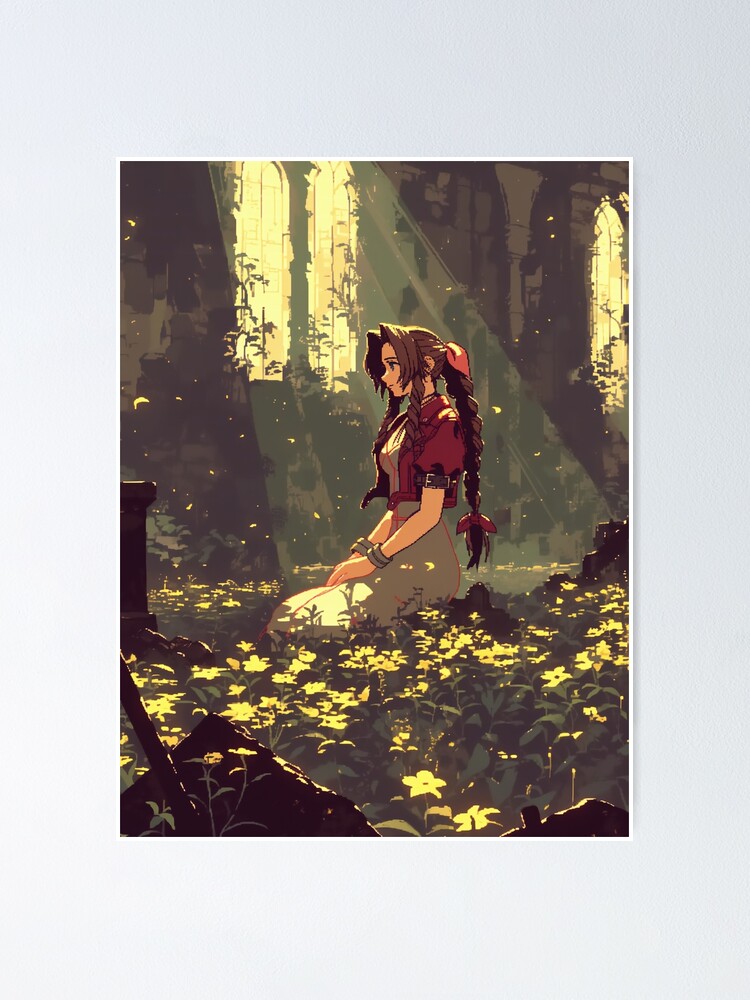 "Aerith Pixel Art" Poster for Sale by SchellStation | Redbubble