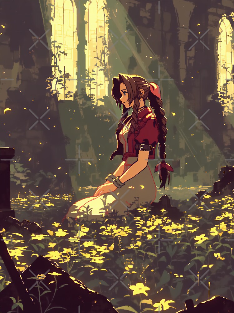 "Aerith Pixel Art" Essential T-Shirt for Sale by SchellStation | Redbubble