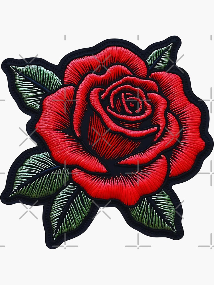 "Iron On Patches Rose" Sticker for Sale by saloui | Redbubble