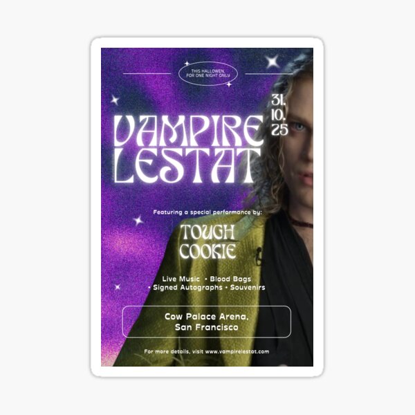 "Vampire Lestat Concert Poster 5" Sticker for Sale by nocontextlestat ...