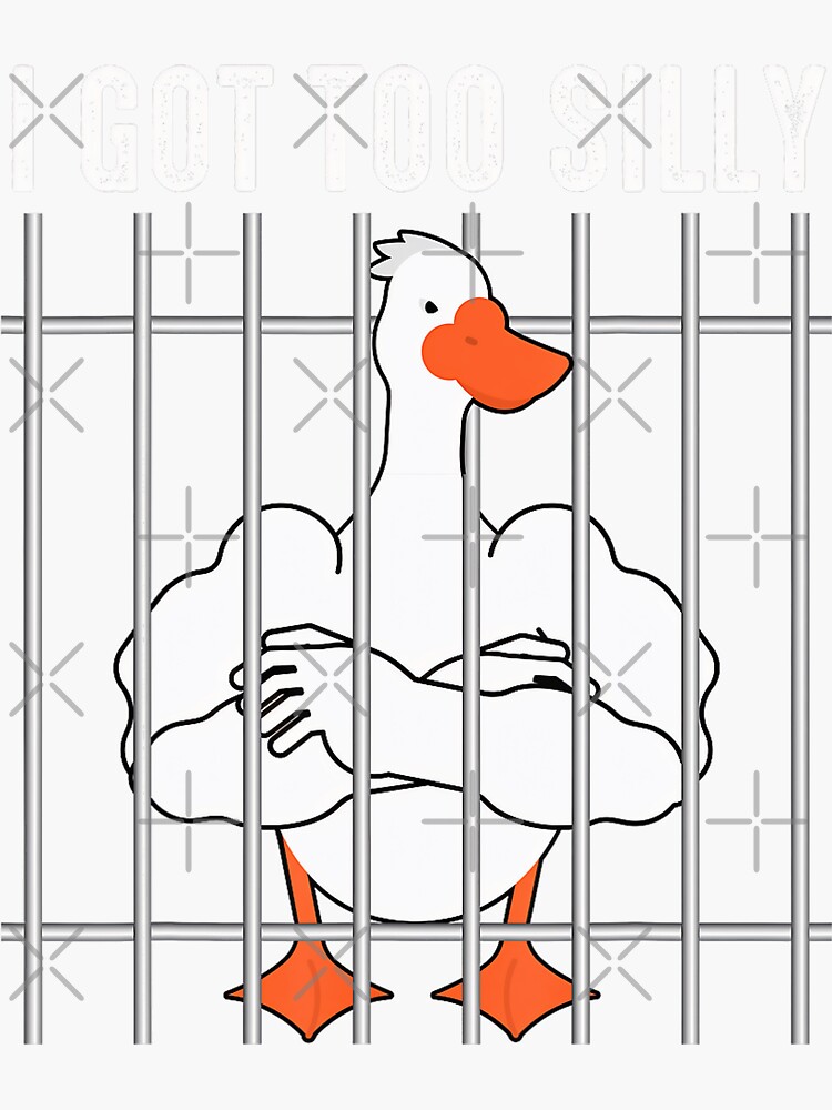 "Got Too Silly Funny Silly Goose Mugshot Meme" Sticker for Sale by ...