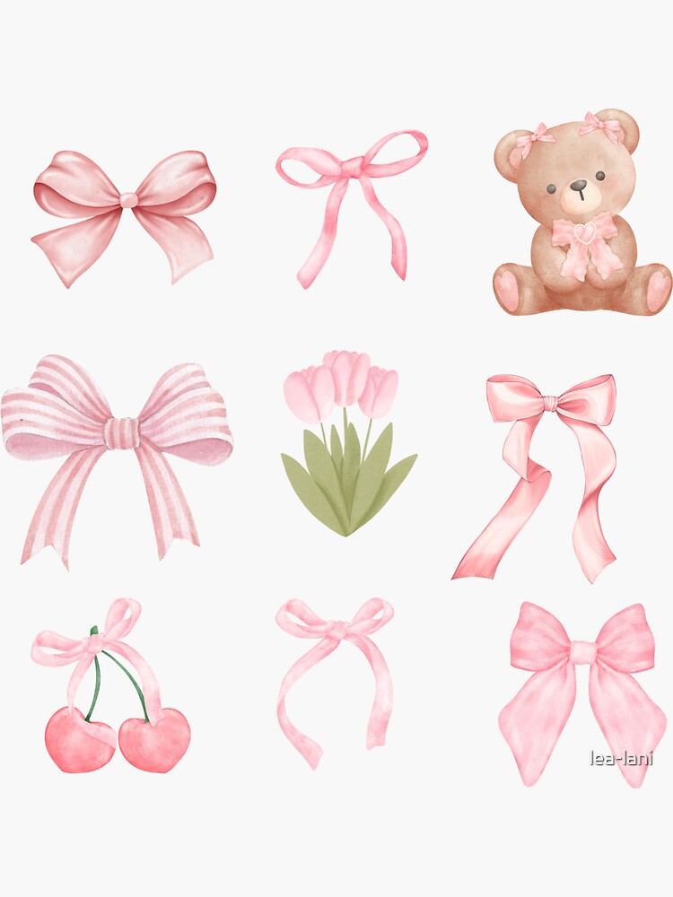 "Pink Coquette Sticker Pack" Sticker for Sale by lea-lani | Redbubble