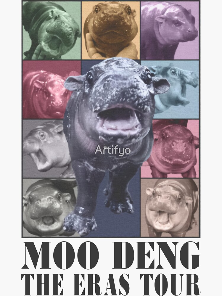 "In My Moo Deng Era The Famous Baby Pigmy Hippo Trending Cute" Sticker ...