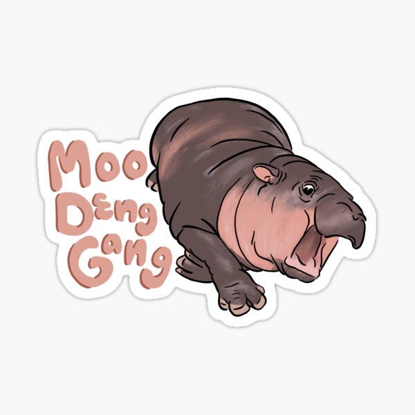 "Moo Deng Gang" Sticker for Sale by wingfieldmade | Redbubble