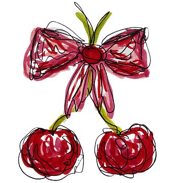 "Cherries & Ribbon " Sticker for Sale by livebrave3 | Redbubble