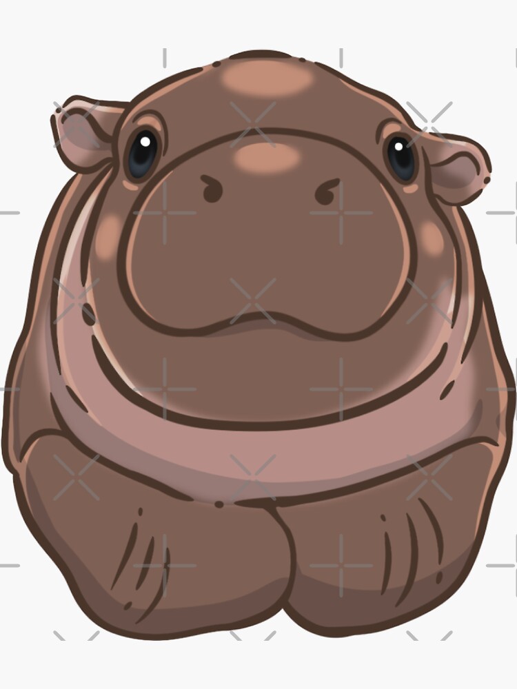 "Sitting Moo Deng baby hippo" Sticker for Sale by SakuyasArt | Redbubble