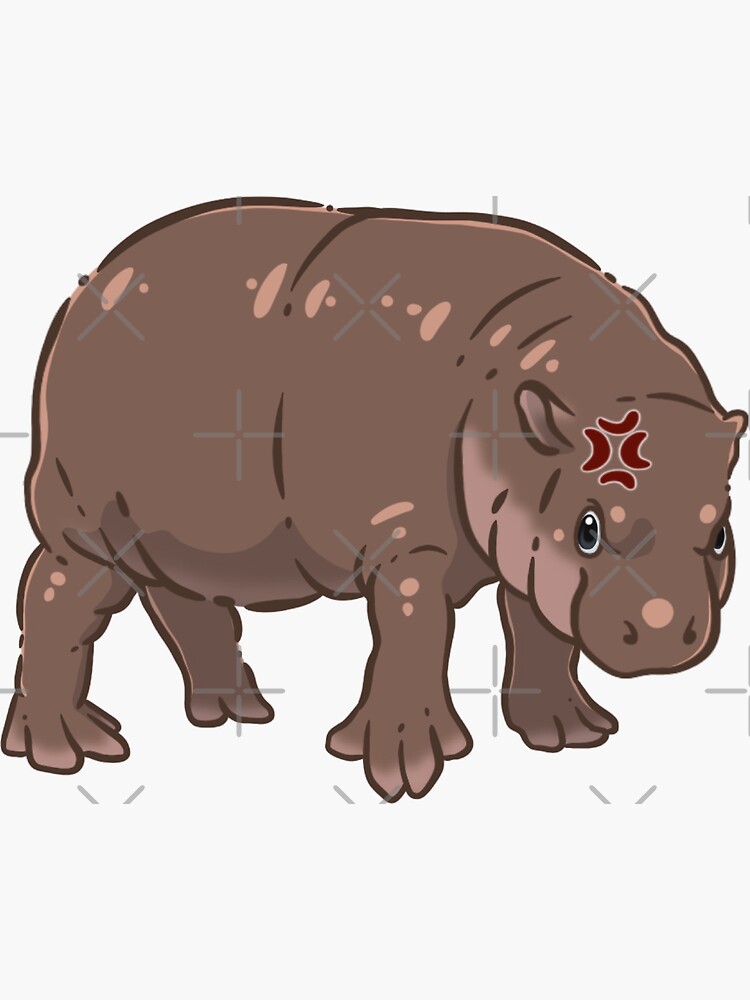 "Angry Moo Deng baby hippo" Sticker for Sale by SakuyasArt | Redbubble