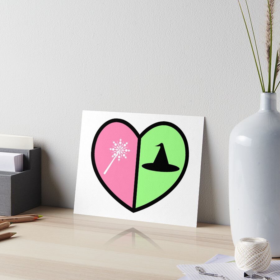 "Wicked The Musical Heart Elphaba Glinda Symbols" Poster for Sale by ...