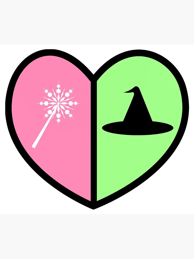 "Wicked The Musical Heart Elphaba Glinda Symbols" Poster for Sale by ...