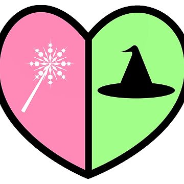 "Wicked The Musical Heart Elphaba Glinda Symbols" Sticker for Sale by ...