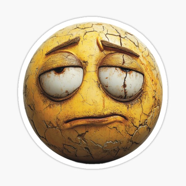 "Sleepy Satisfaction: The Half-Awake Emoji" Sticker for Sale by ...
