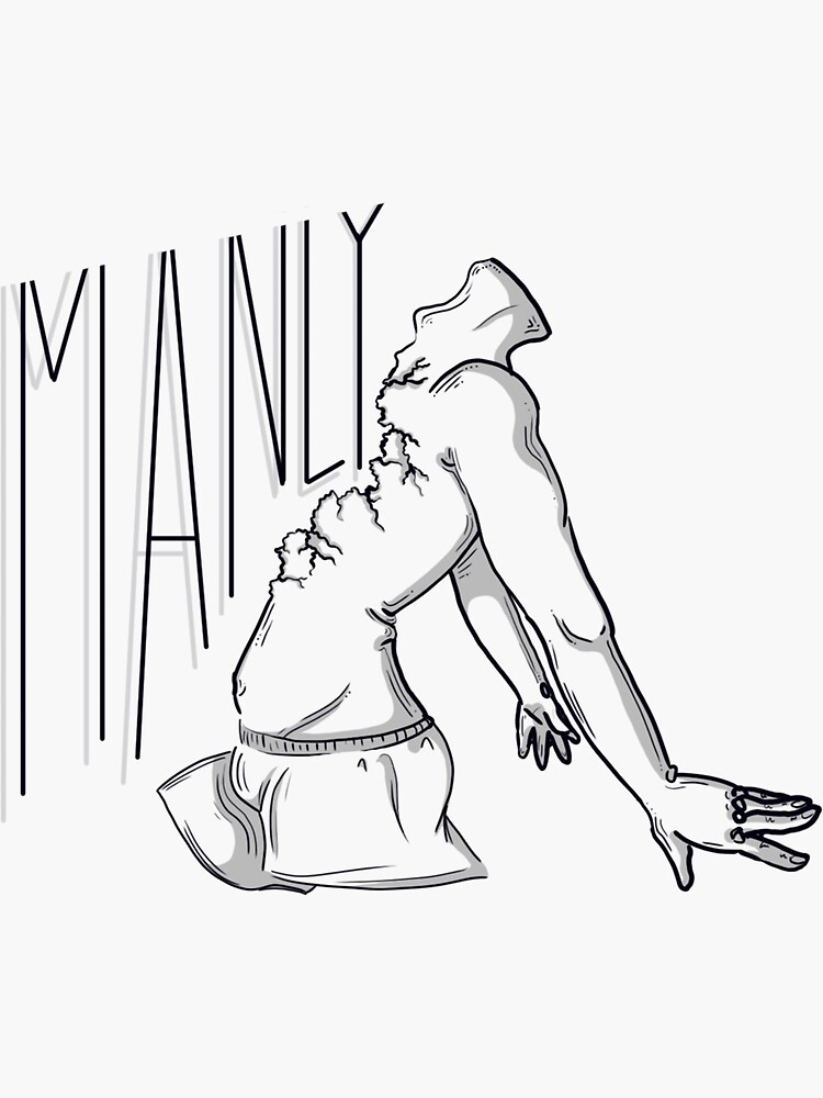 "He's A Manly Man" Sticker for Sale by Bee-Mama | Redbubble