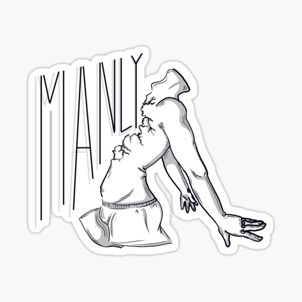 "He's A Manly Man" Sticker for Sale by Bee-Mama | Redbubble