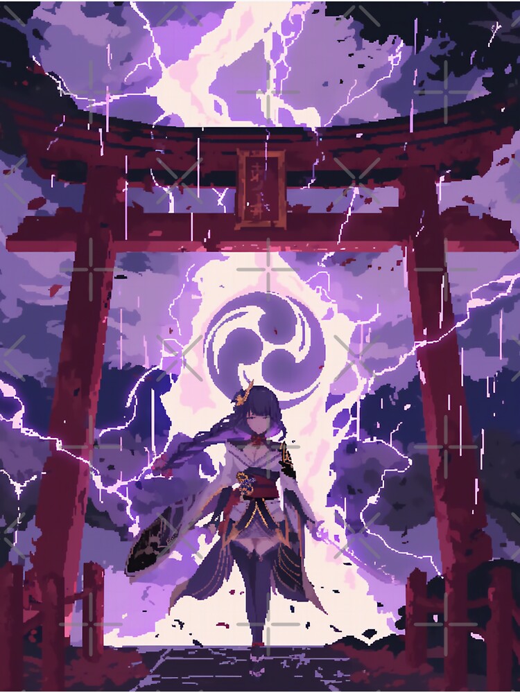 "Raiden Shogun Pixel Art" Sticker for Sale by SchellStation | Redbubble