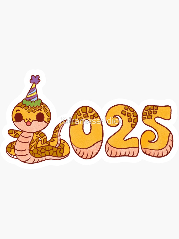 "2025 happy new year cute snake" Sticker for Sale by Kdramasaddict ...