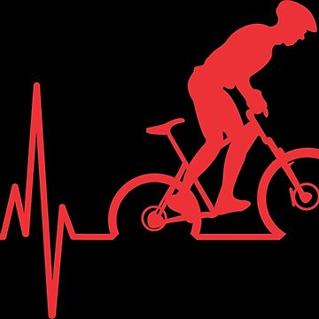 "Mountain Bike Heartbeat" Sticker for Sale by goodspy | Redbubble