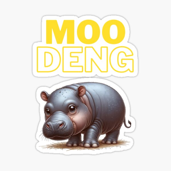 "Moo Deng - The Viral Dwarf Hippo" Sticker for Sale by GorinART | Redbubble
