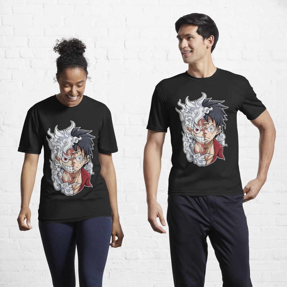 "Anime Luffy Split Face Design | Gear 5 vs. Original Form" Sticker for ...