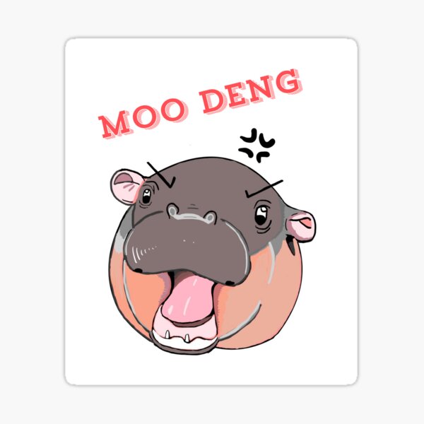 "Angry Moo Deng at khao kheow open zoo." Sticker for Sale by Rawit97 ...
