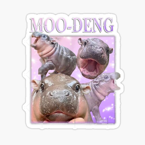 "MOO-DENG THE FAMOUS BABY PIGMY HIPPO MOODENG - OFFICIAL" Sticker for ...