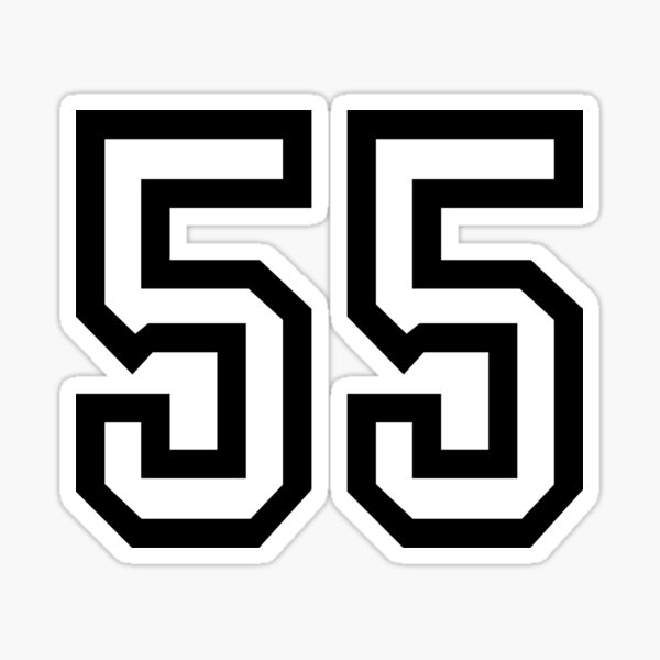 "The number 55 - black" Sticker by citmgpod | Redbubble