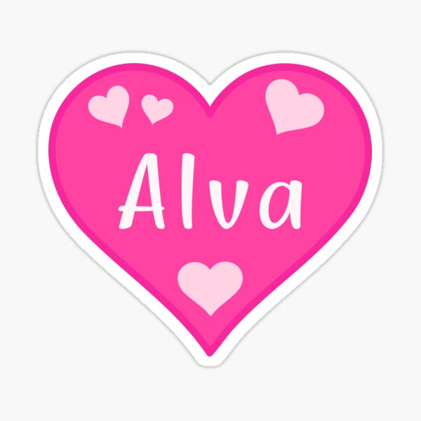"Alva Name Pink Heart " Sticker for Sale by jeallan | Redbubble
