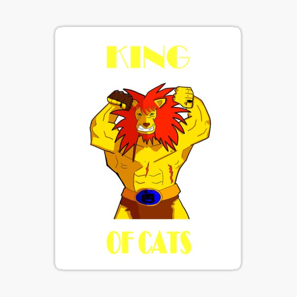 "King of Cats Anime Style" Sticker for Sale by RedEyeWolf | Redbubble