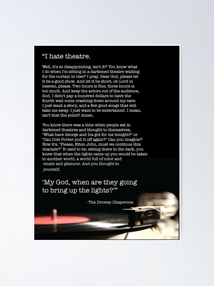 "I Hate Theatre Monologue" Poster for Sale by kricketart | Redbubble