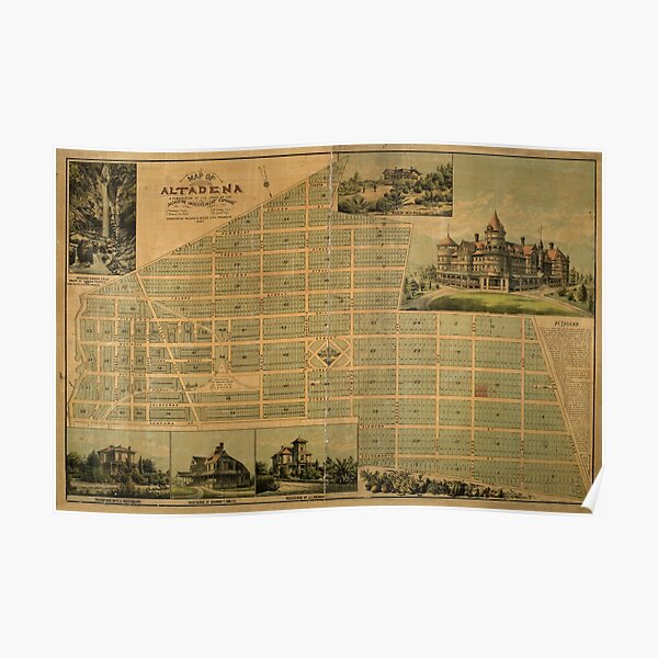 "Map Of Altadena 1887" Poster by mollyfare | Redbubble