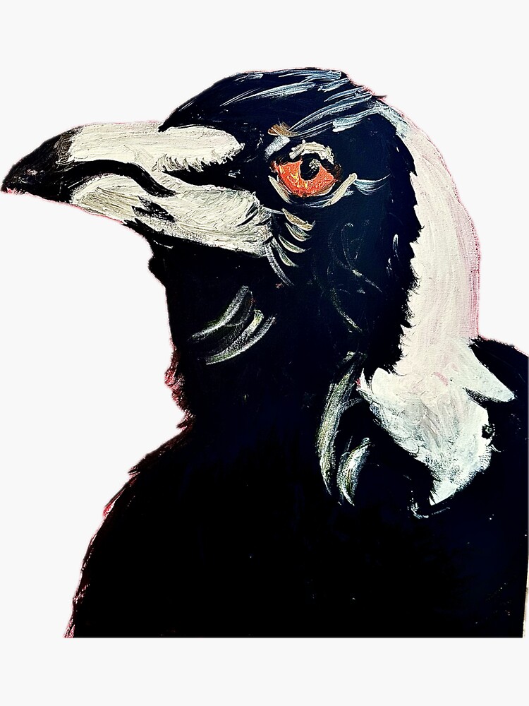 "Fruitcake’s stoned Australian Currawong, a Crow to some" Sticker for ...