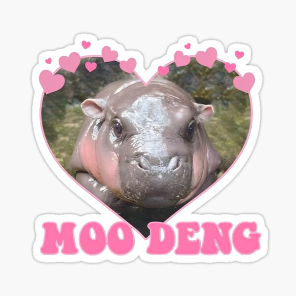 "Moo Deng Pink Heart" Sticker for Sale by LauriaJayme | Redbubble