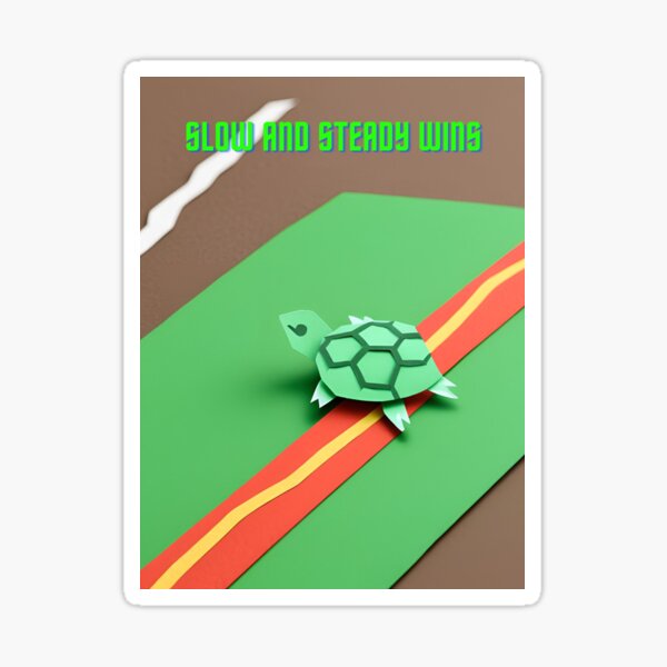"Slow and Steady Wins Turtle" Sticker for Sale by Chashley | Redbubble