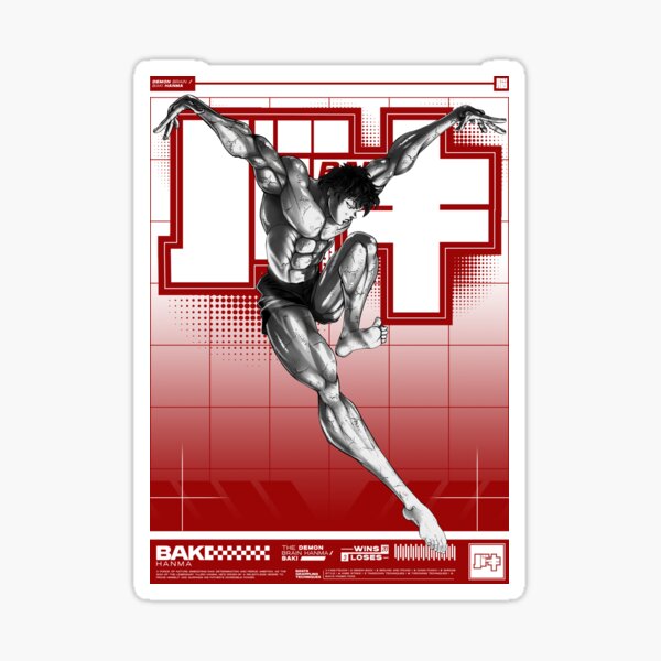 "Red Hanma / Demon Brain " Sticker for Sale by NaniThreads | Redbubble