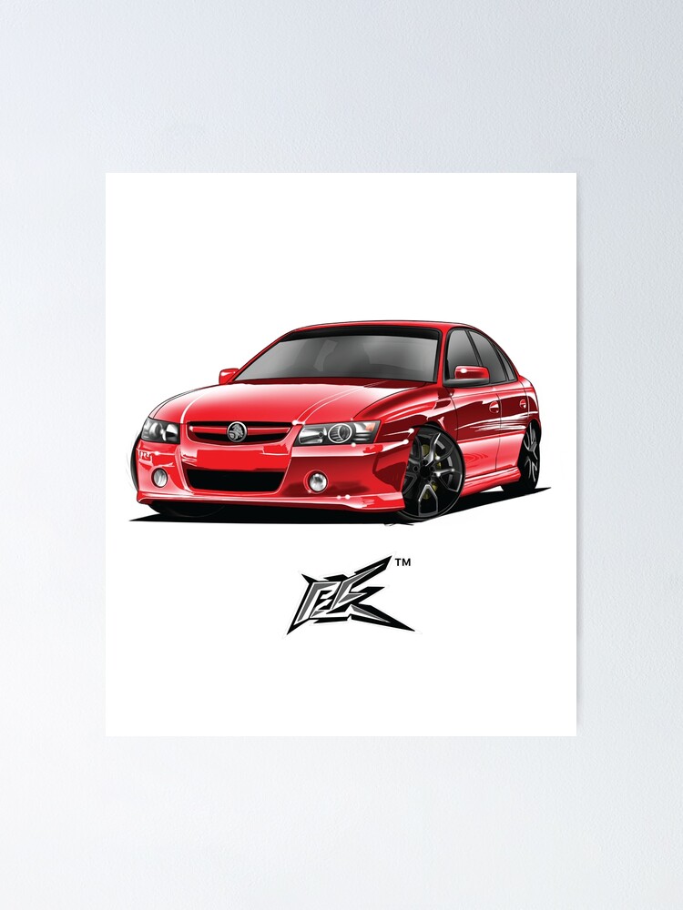 "commodore vy sedan red " Poster for Sale by NaquashM | Redbubble