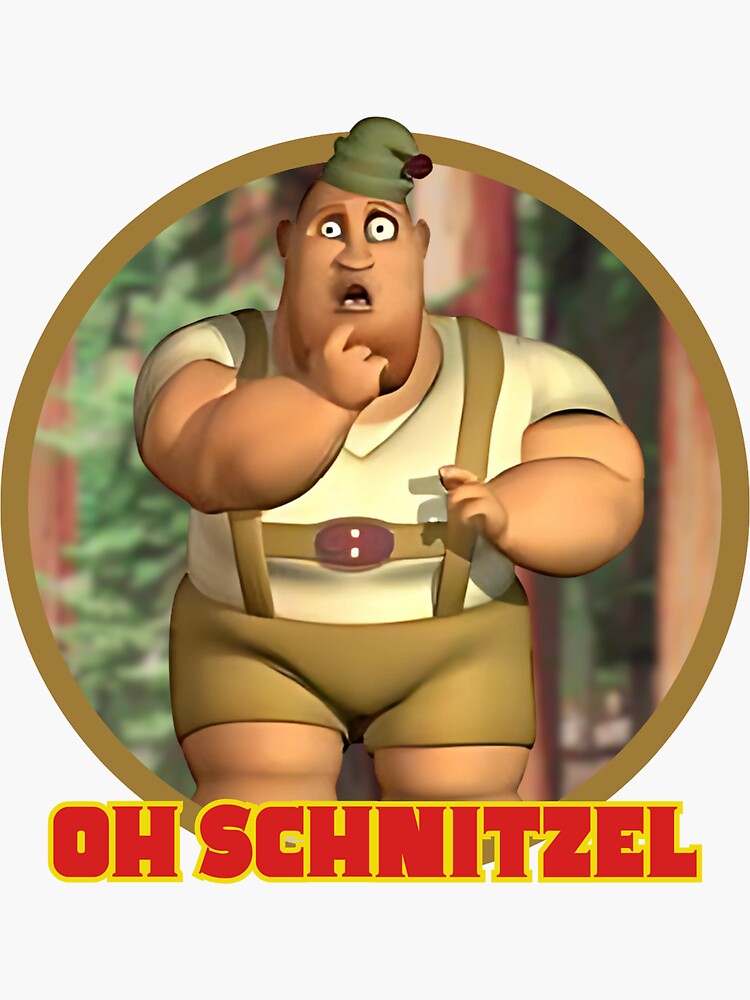 "Oh Schnitzel! Kirk the Mighty Woodsman (Hoodwinked)" Sticker for Sale by YonderAndBeyond ...