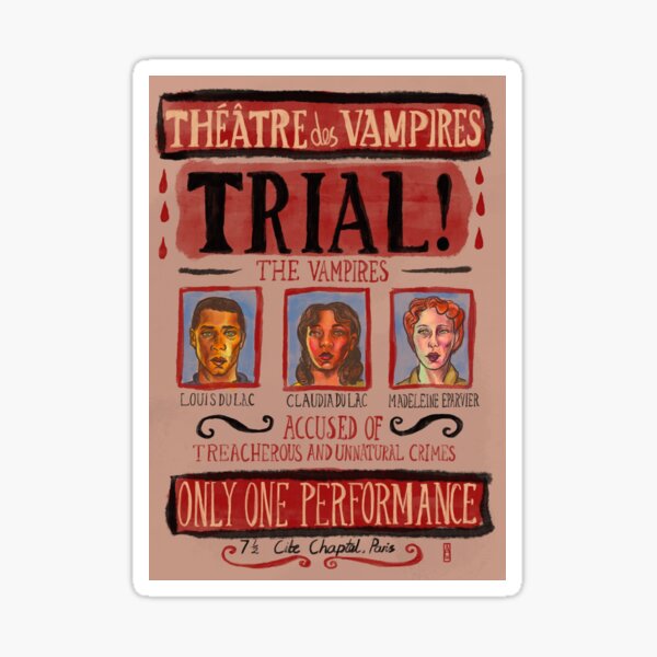 "Interview With the Vampire - Trial" Sticker for Sale by amberohara ...