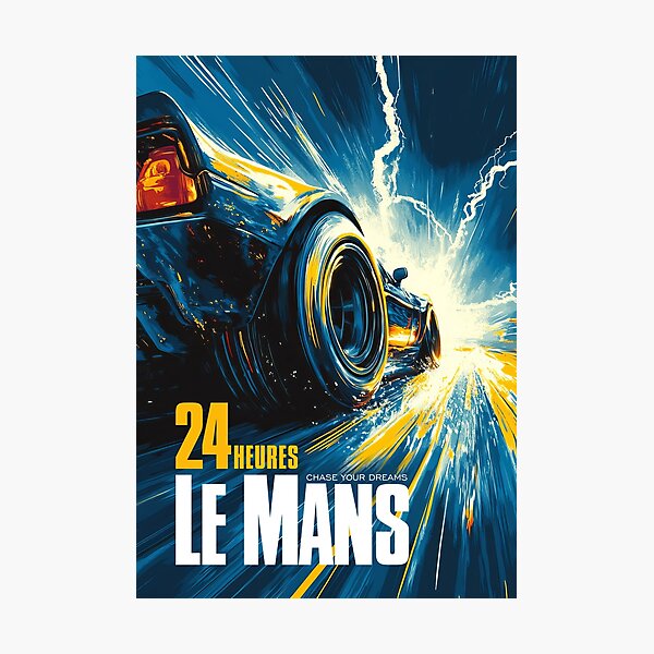 "Le Mans vintage poster - 24 heures" Photographic Print for Sale by gaviani | Redbubble