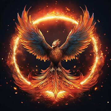 "Majestic Phoenix in Fiery Rebirth" Sticker for Sale by MDKey-DESIGN ...