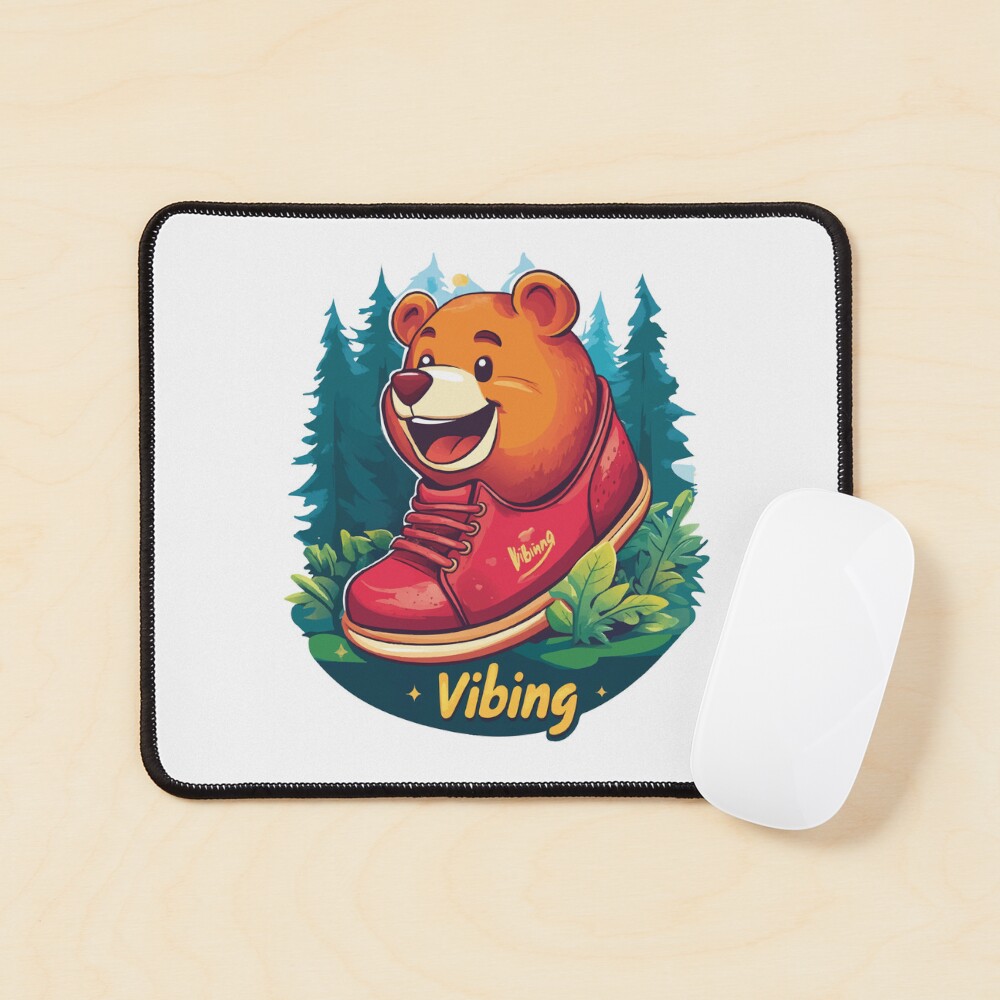 "Vibing Bear Popping Out of Shoe – Fun and Whimsical Design" Essential ...