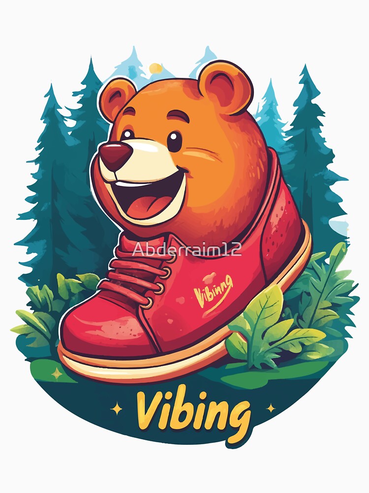 "Vibing Bear Popping Out of Shoe – Fun and Whimsical Design" Essential ...