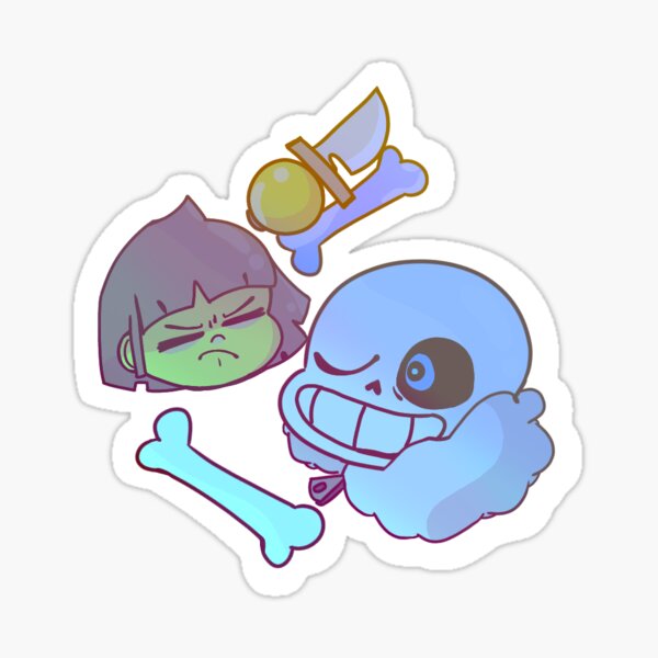 "sans and frisk!" Sticker for Sale by hazmezs | Redbubble