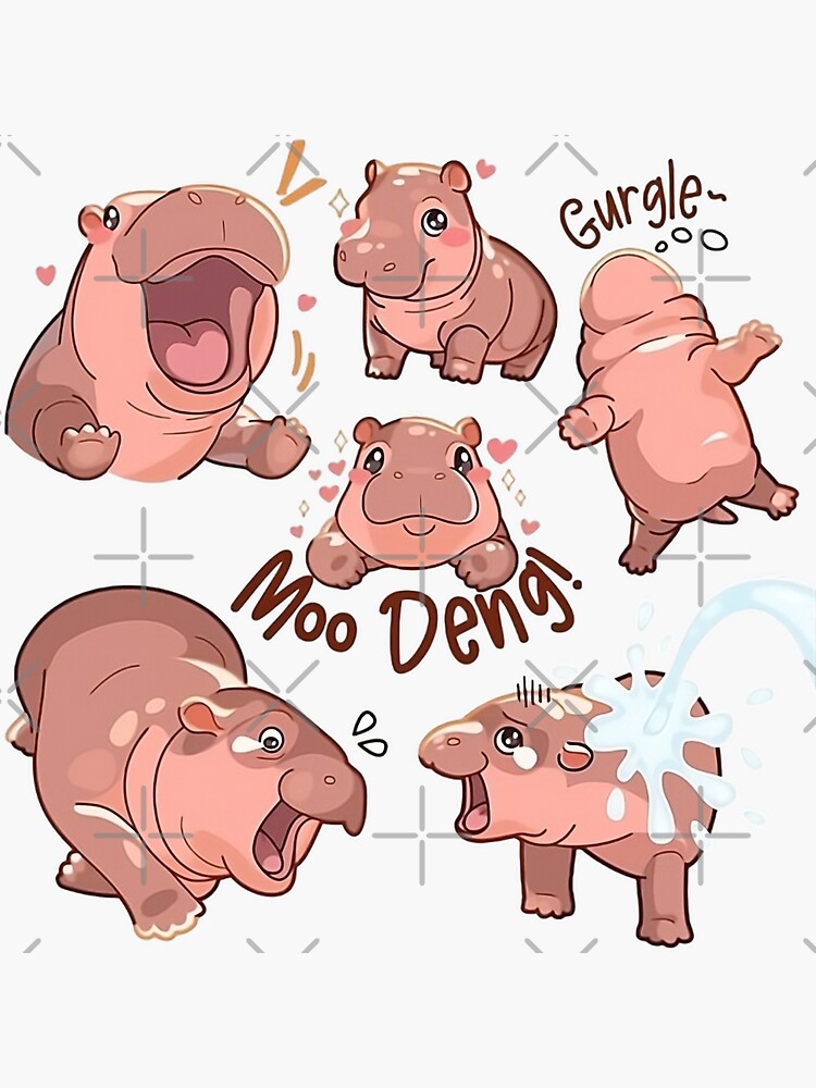 "Moo-Deng cute pigmee hippo" Sticker for Sale by AlvtheGod | Redbubble