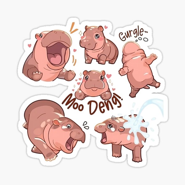 "Moo-Deng cute pigmee hippo" Sticker for Sale by AlvtheGod | Redbubble